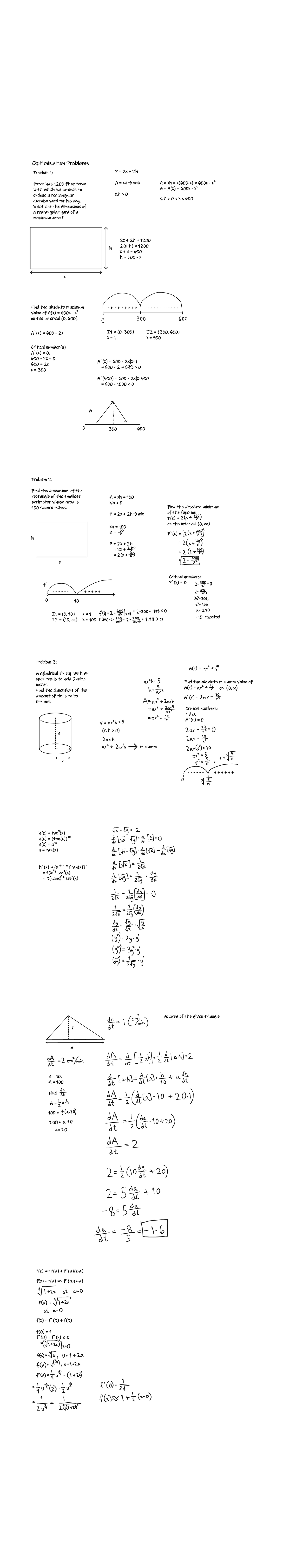 Notes from nov-07 - Optimization Problems Problem 1: Peter has 1200 ft ...
