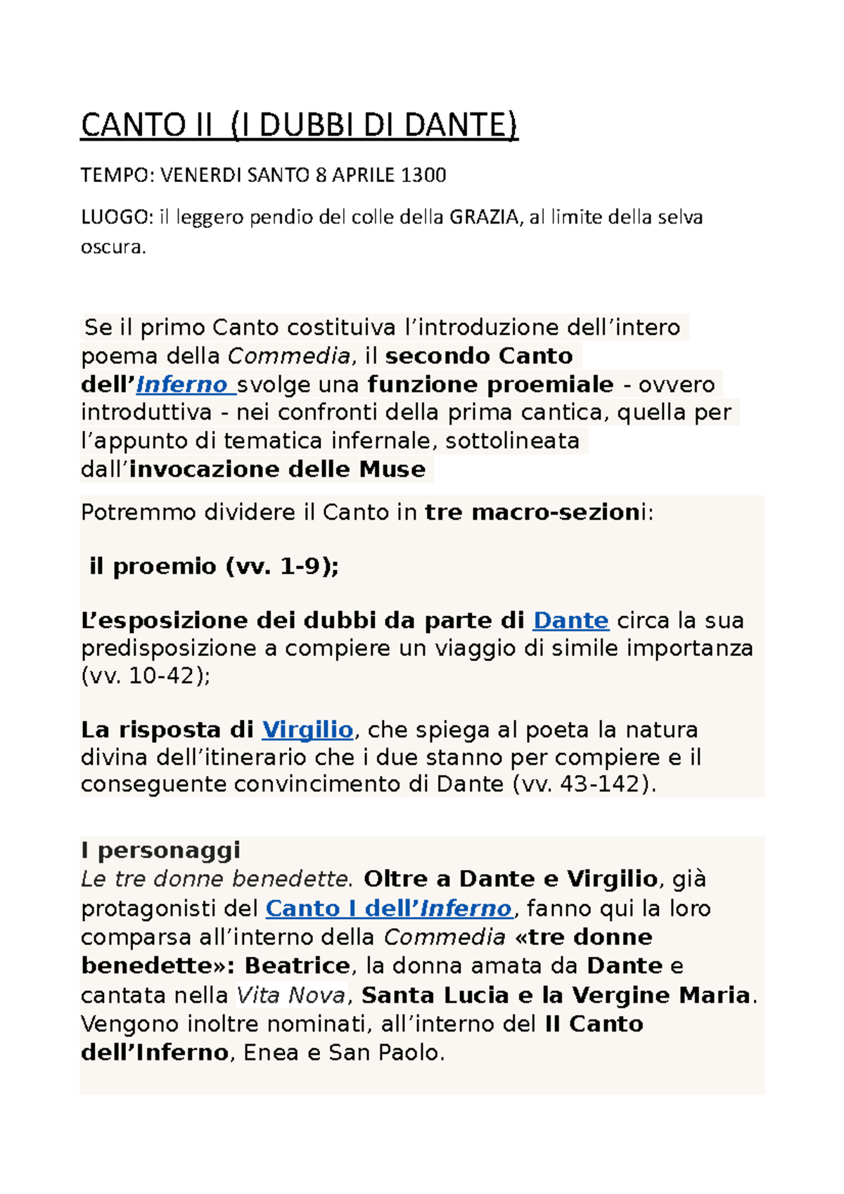 Canto II dante alighieri - CANTO II (I DUBBI DI DANTE) TEMPO: VENERDI ...