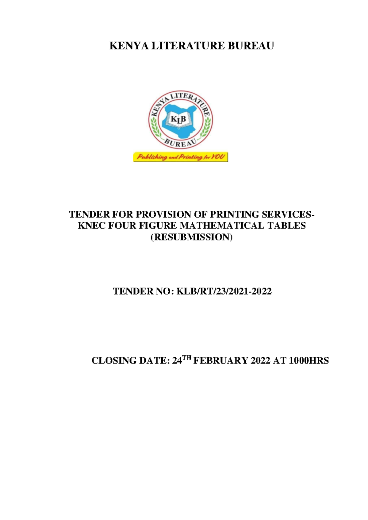 RT 23 KNEC FOUR Figure Mathematical Tables 003 - KENYA LITERATURE ...
