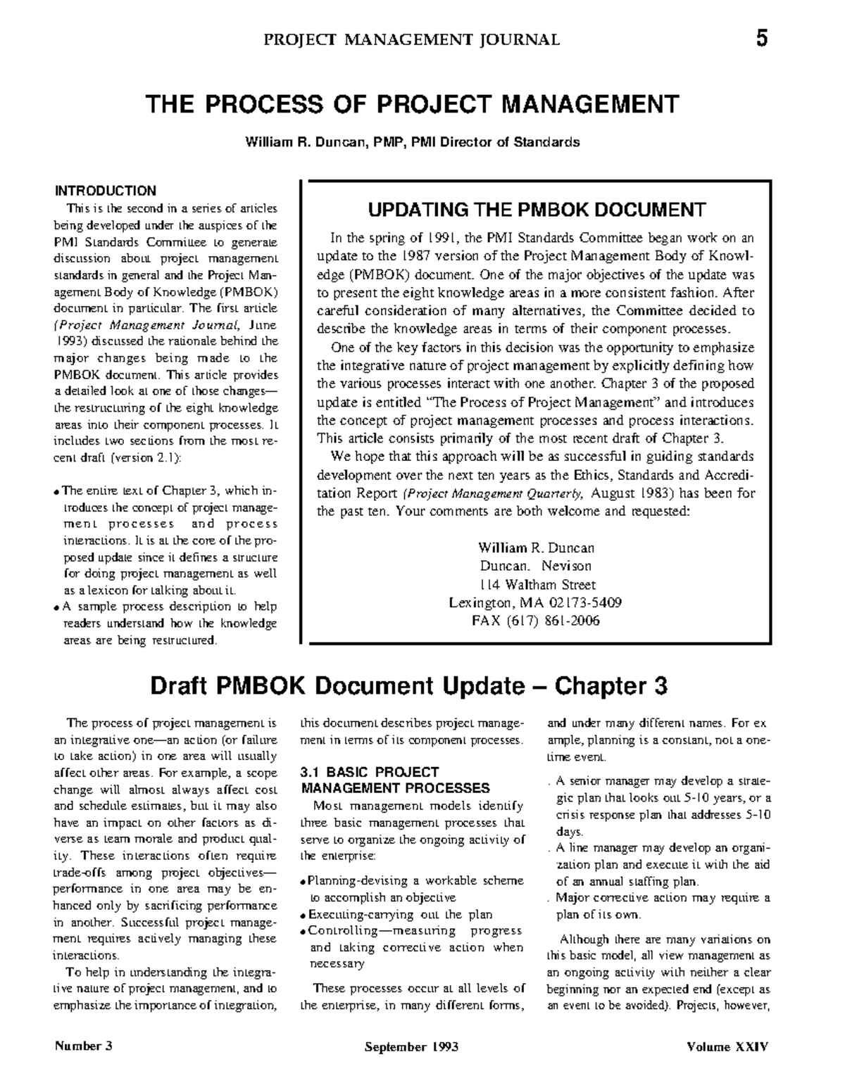 J93SEP05 - Documento de lectura - THE PROCESS OF PROJECT MANAGEMENT ...