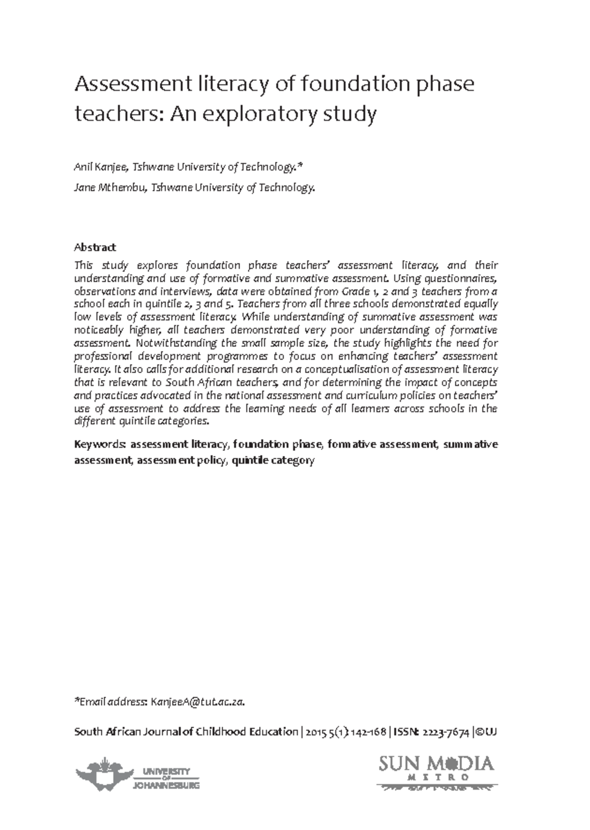 ENAF - Assessment+literacy+of+foundation+phase - Assessment literacy of ...