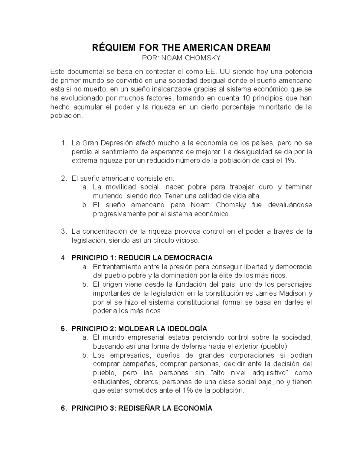 Réquiem FOR THE American Dream - RÉQUIEM FOR THE AMERICAN DREAM POR ...