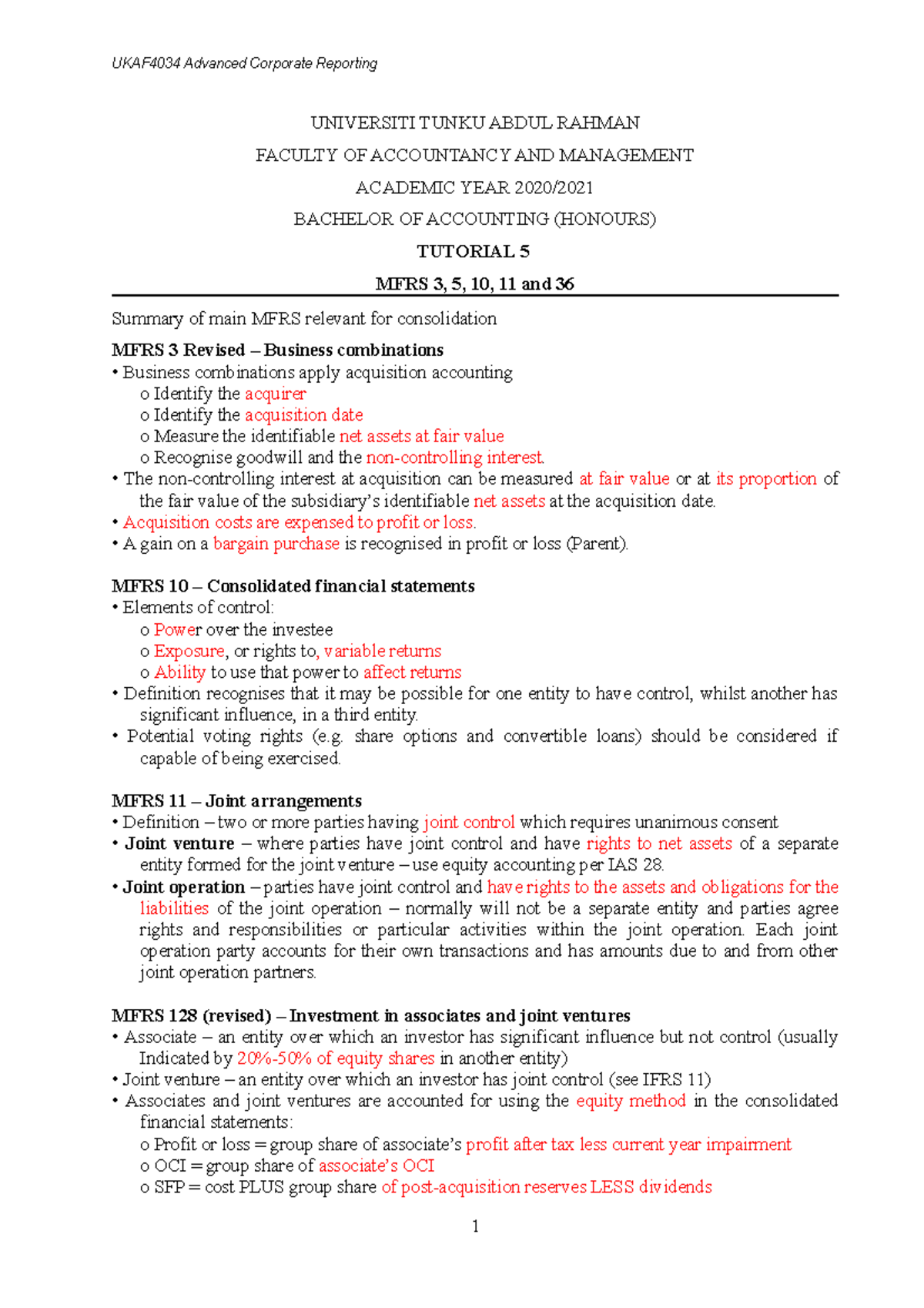 Tutorial 5 questions revised - MFRS 5 - UNIVERSITI TUNKU ABDUL RAHMAN ...