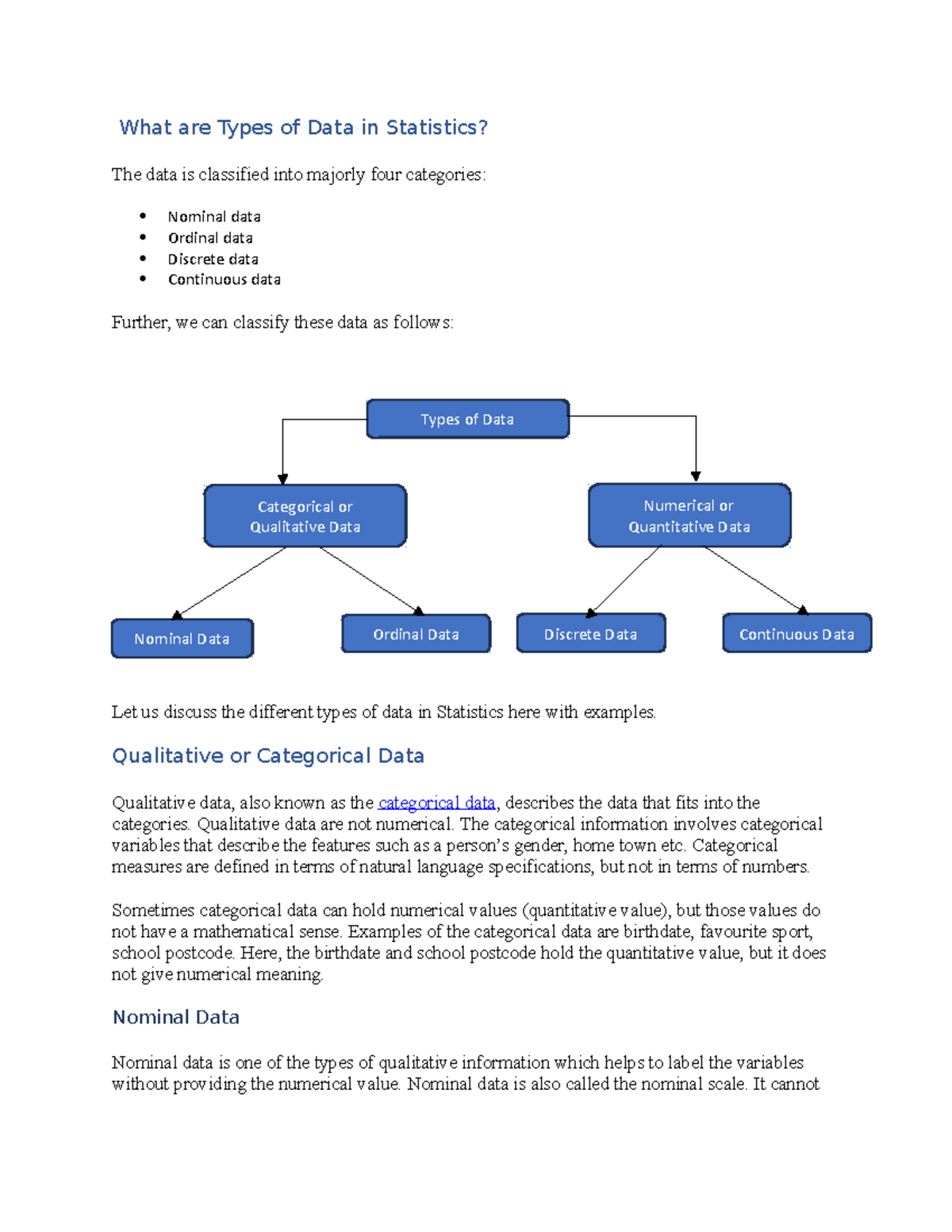 Module 2 stat notes - What are Types of Data in Statistics? The data is ...
