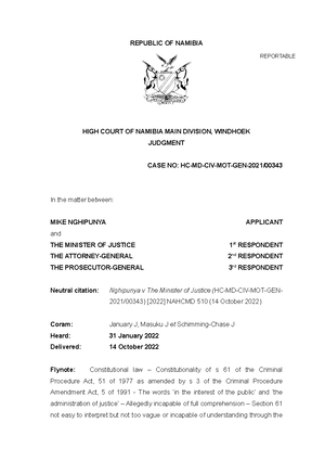 Amoo - The structure of the Namibian judicial system and its relevance ...