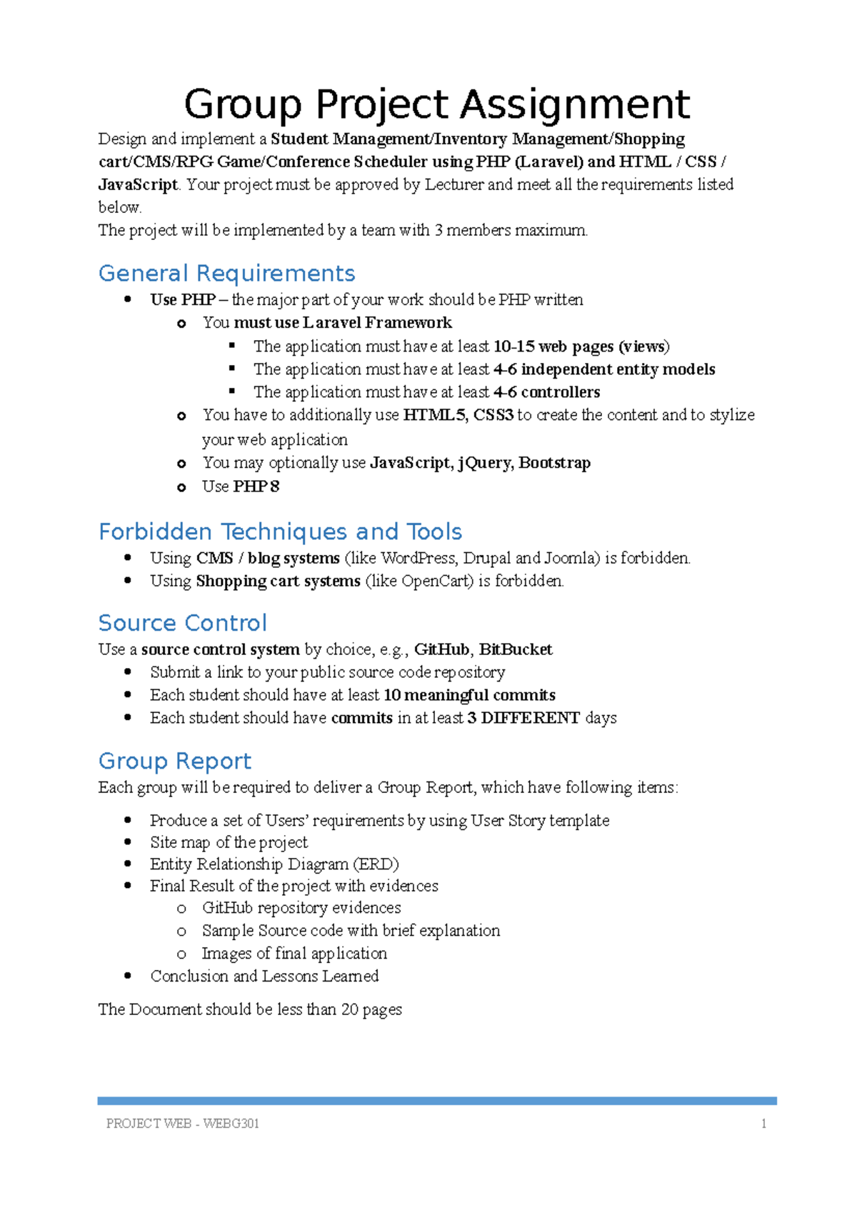 Group-Project-Assignment - Group Project Assignment Design and implement a Student - Studocu