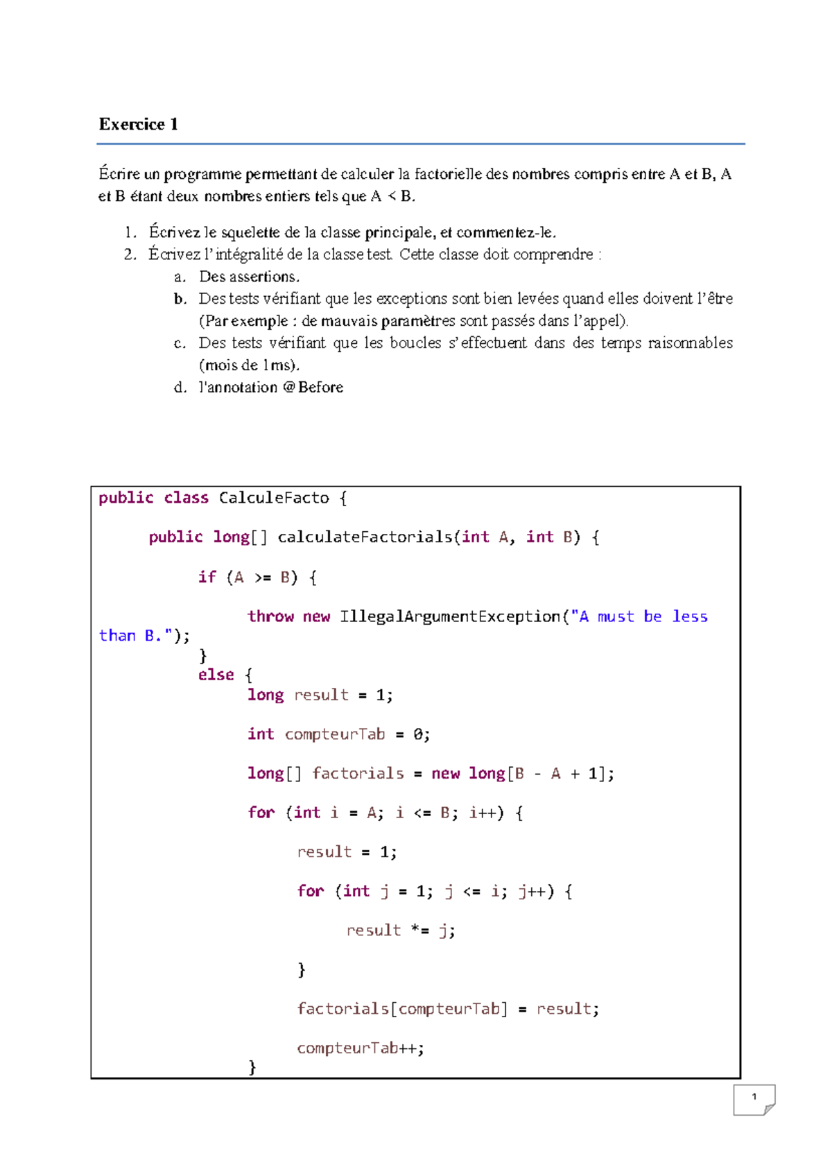 Exercices GL - big data - Exercice 1 Écrire un programme permettant de ...