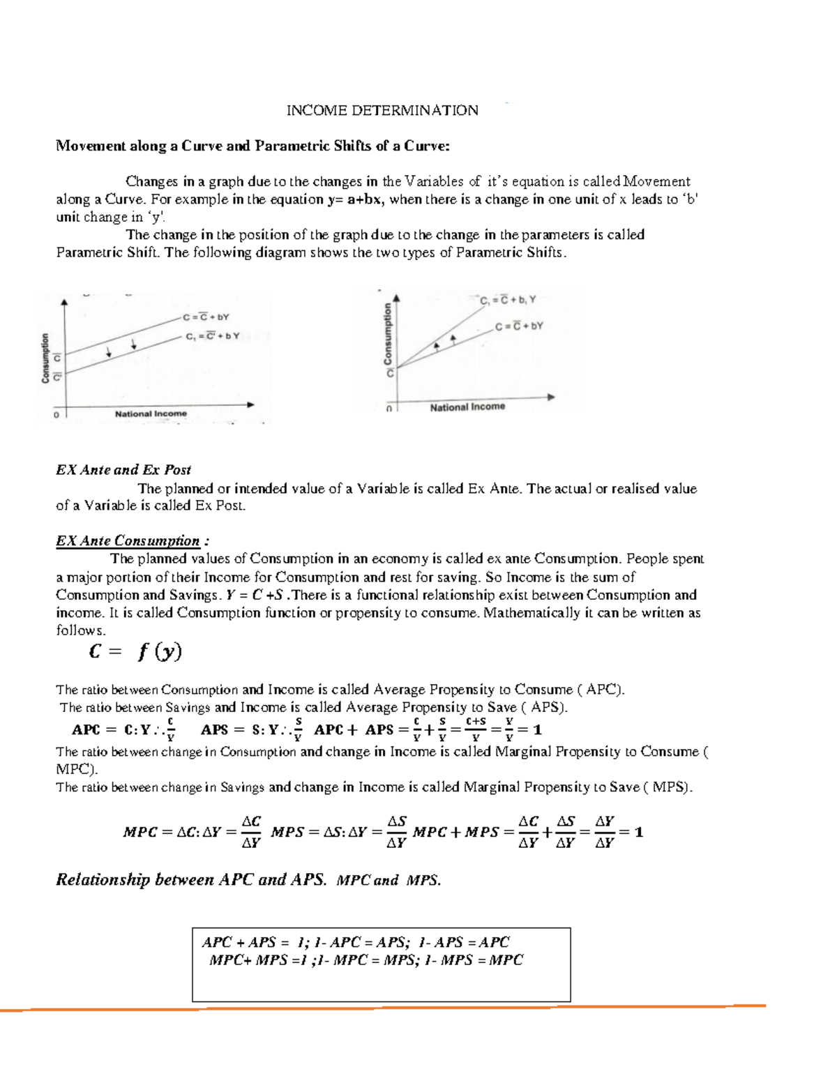 Note about Income determination - • CHAPTER – 4 INCOME DETERMINATION ...