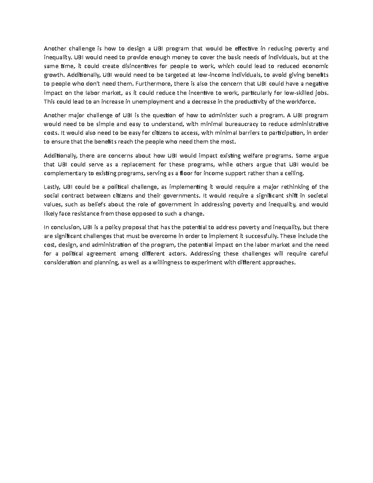 The Challenges of Implementing Universal Basic Income - Another ...