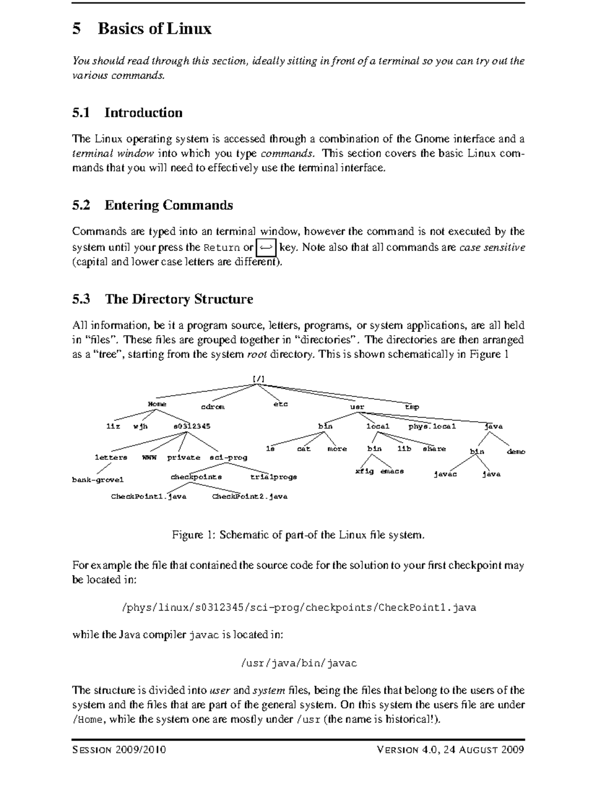 Lecture Notes 05 - 5 Basics of Linux You should read through this ...