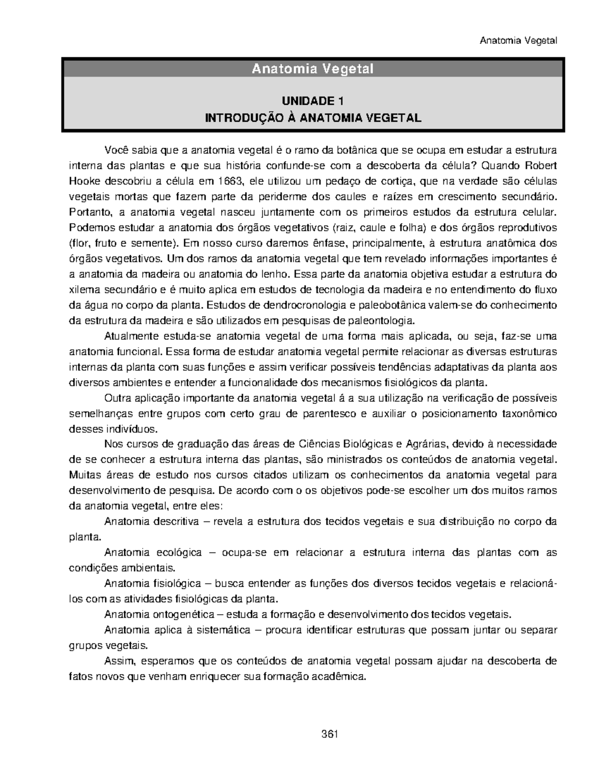 7-Anatomia Vegetal - Apostila de anatomia de plantas para ensino ...