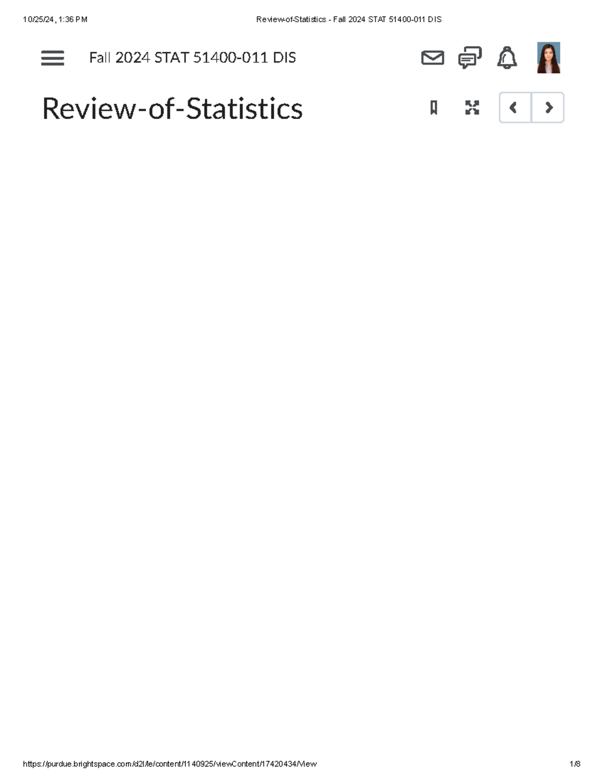 Review-of-Statistics - Fall 2024 STAT 51400-011 DIS - Review-of ...