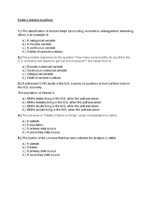 Exam 2 practice questions - Exam 2 practice questions and answers ...