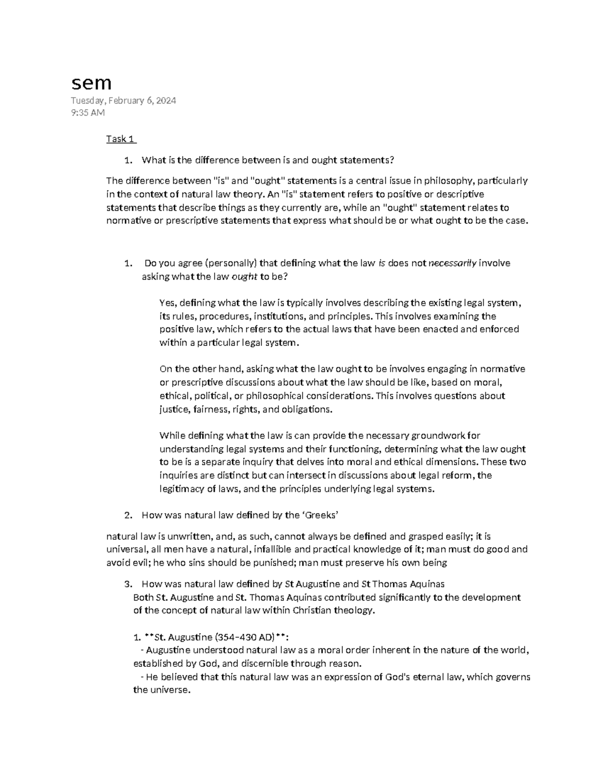 Seminar Work One - sem Tuesday, February 6, 2024 9:35 AM Task 1 1. What ...