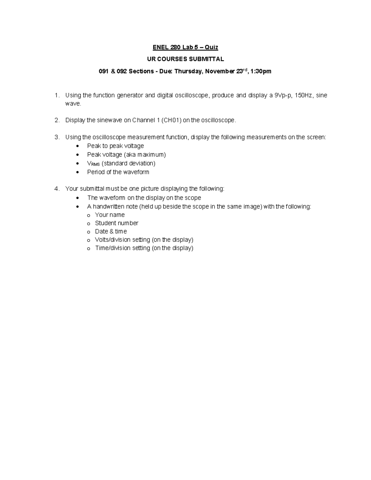 2023 ENEL 280 lab 5 Quiz - lab quiz - ENEL 280 Lab 5 – Quiz UR COURSES SUBMITTAL 091 & 092 - Studocu