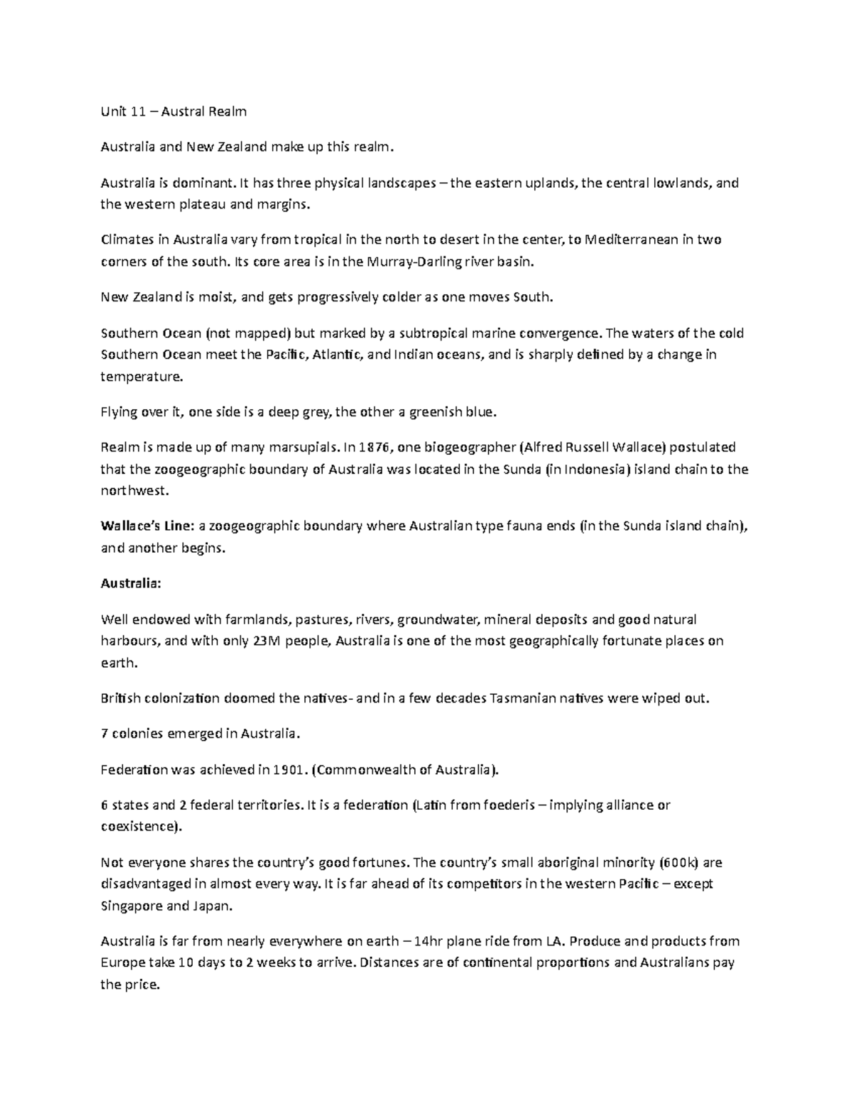 Unit 11 - Lecture 11 - Unit 11 – Austral Realm Australia and New ...