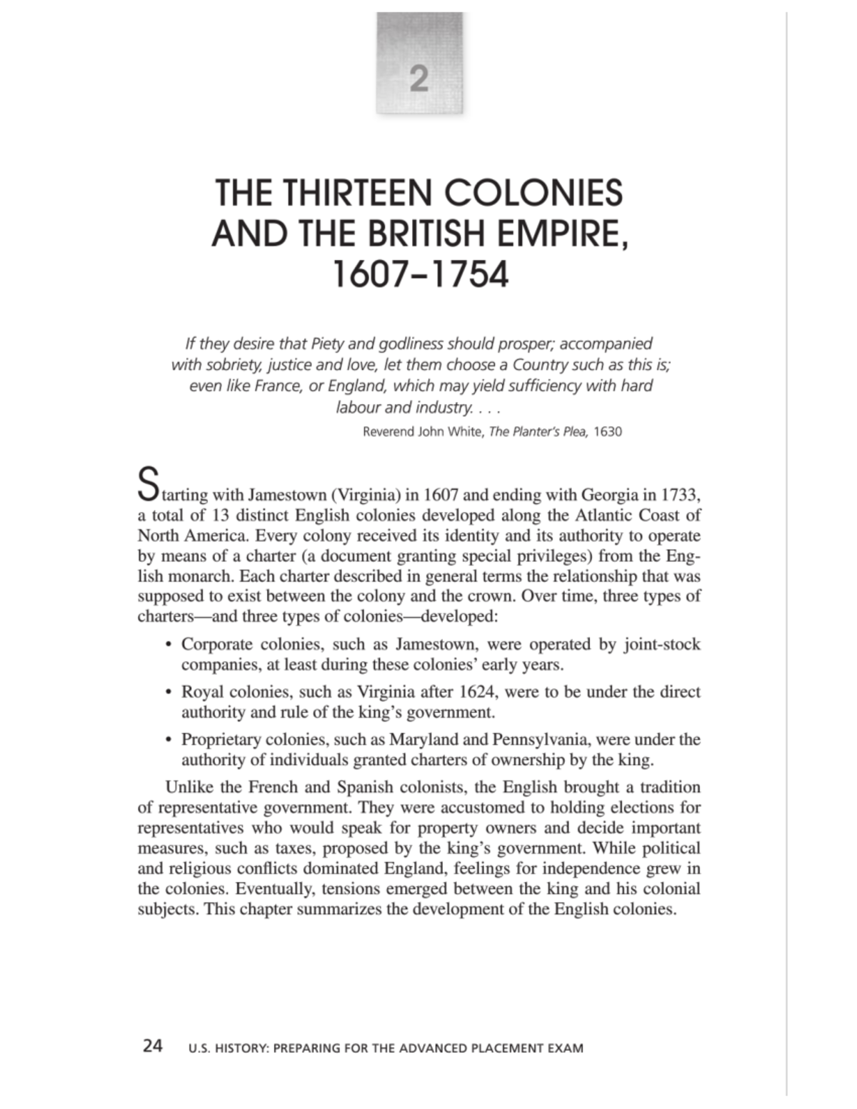 Ch2 amsco of apush - 2 THE THIRTEEN COLONIES AND THE BRITISH EMPIRE, If ...