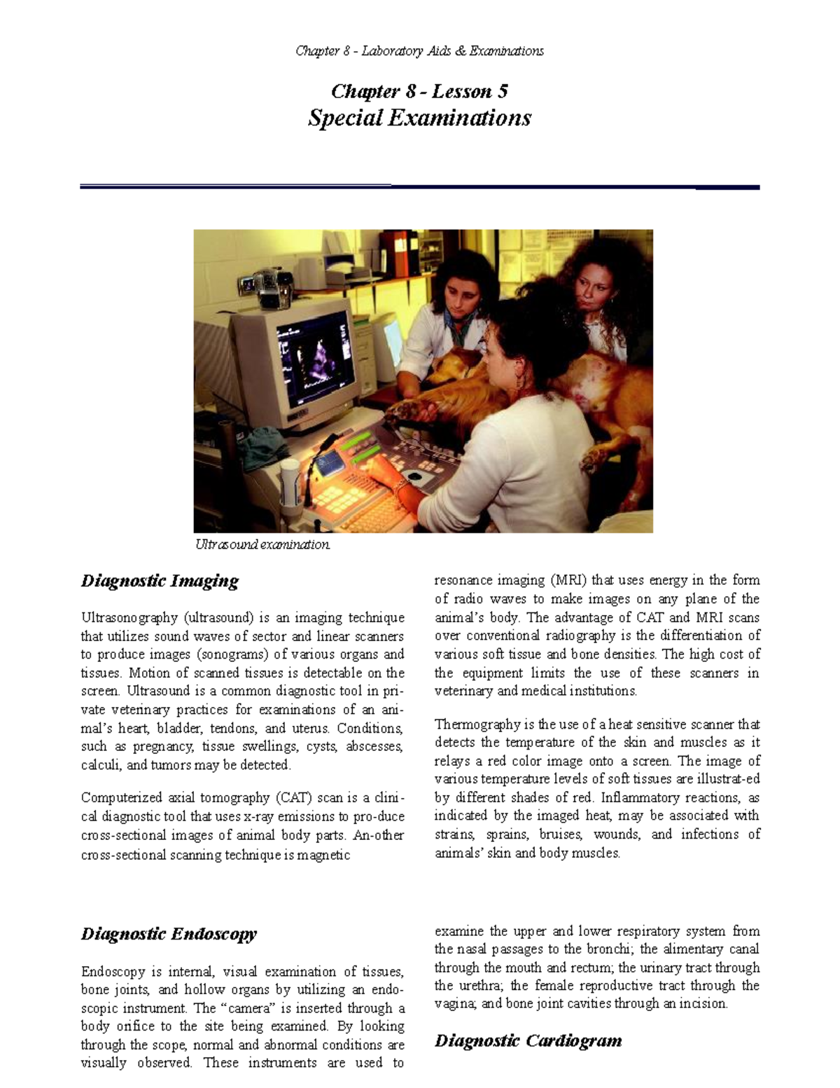 Ch08-05 Special Examinations - Chapter 8 - Laboratory Aids & Examinations Chapter 8 - Lesson 5 ...