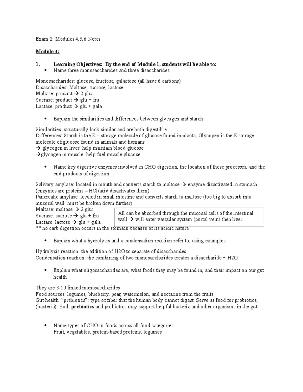 Exam 2; M 4-6 - Lecture notes 4-6 - Exam 2: Modules 4,5,6 Notes Module ...