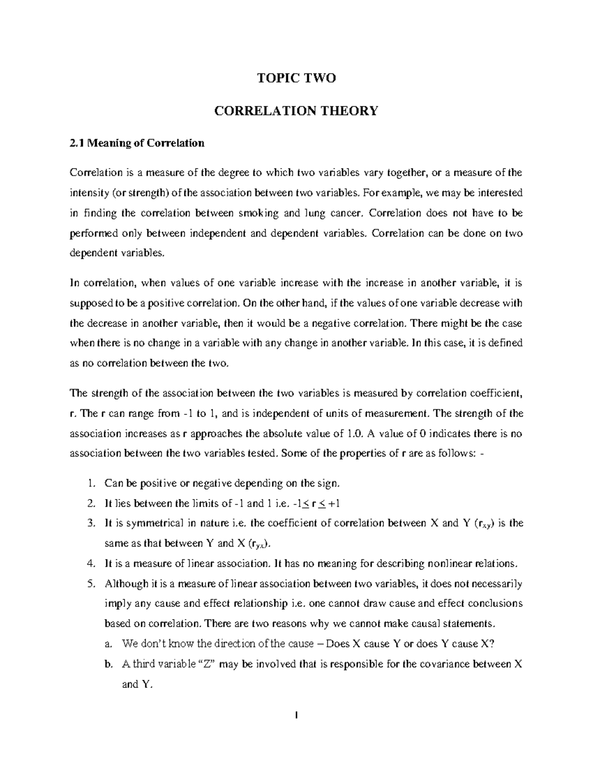 Topic 2 Correlation Theory - TOPIC TWO CORRELATION THEORY 2 Meaning of ...