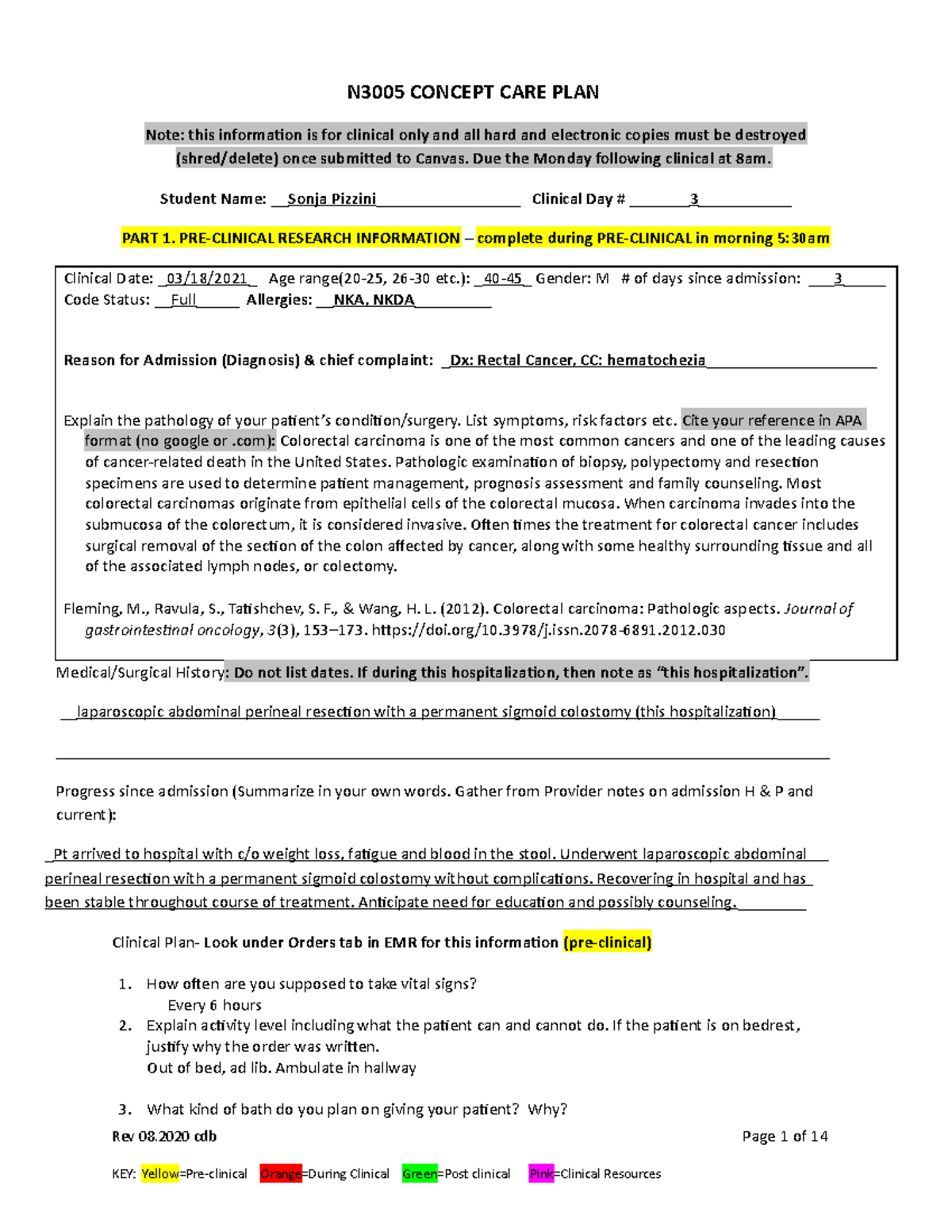 Marvin Care Plan - Virtual Clinical Patient Care Plan - N3005 CONCEPT ...