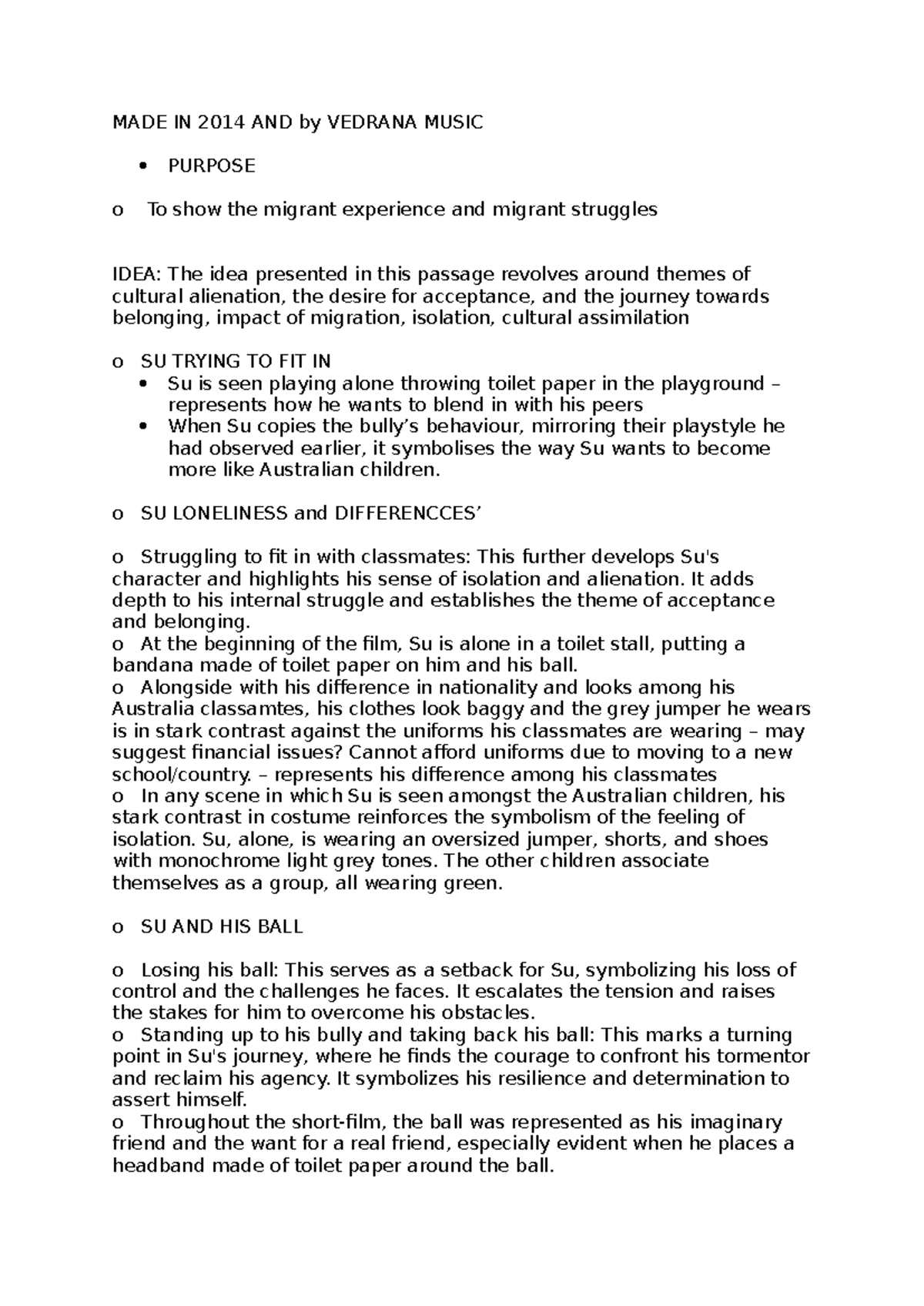 A boy called Su notes - assessments - MADE IN 2014 AND by VEDRANA MUSIC ...