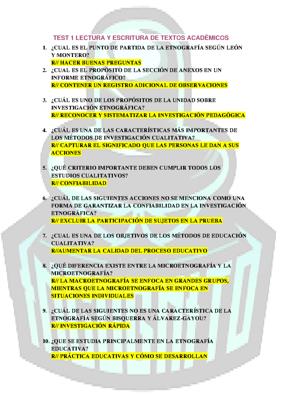 Examen Final- Lectura Y Escritura- Testcomp - TEST 1 LECTURA Y ...