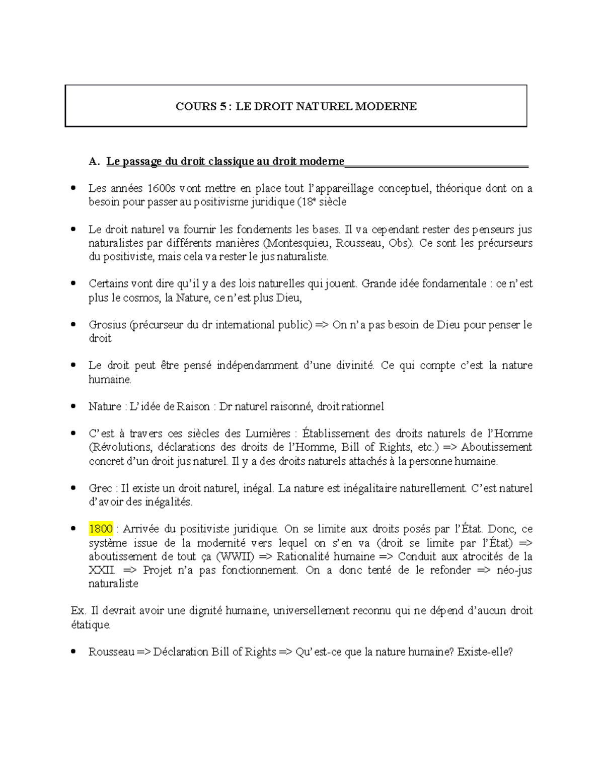 Cours 5 - Stéphane Bernatchez - COURS 5 : LE DROIT NATUREL MODERNE A ...