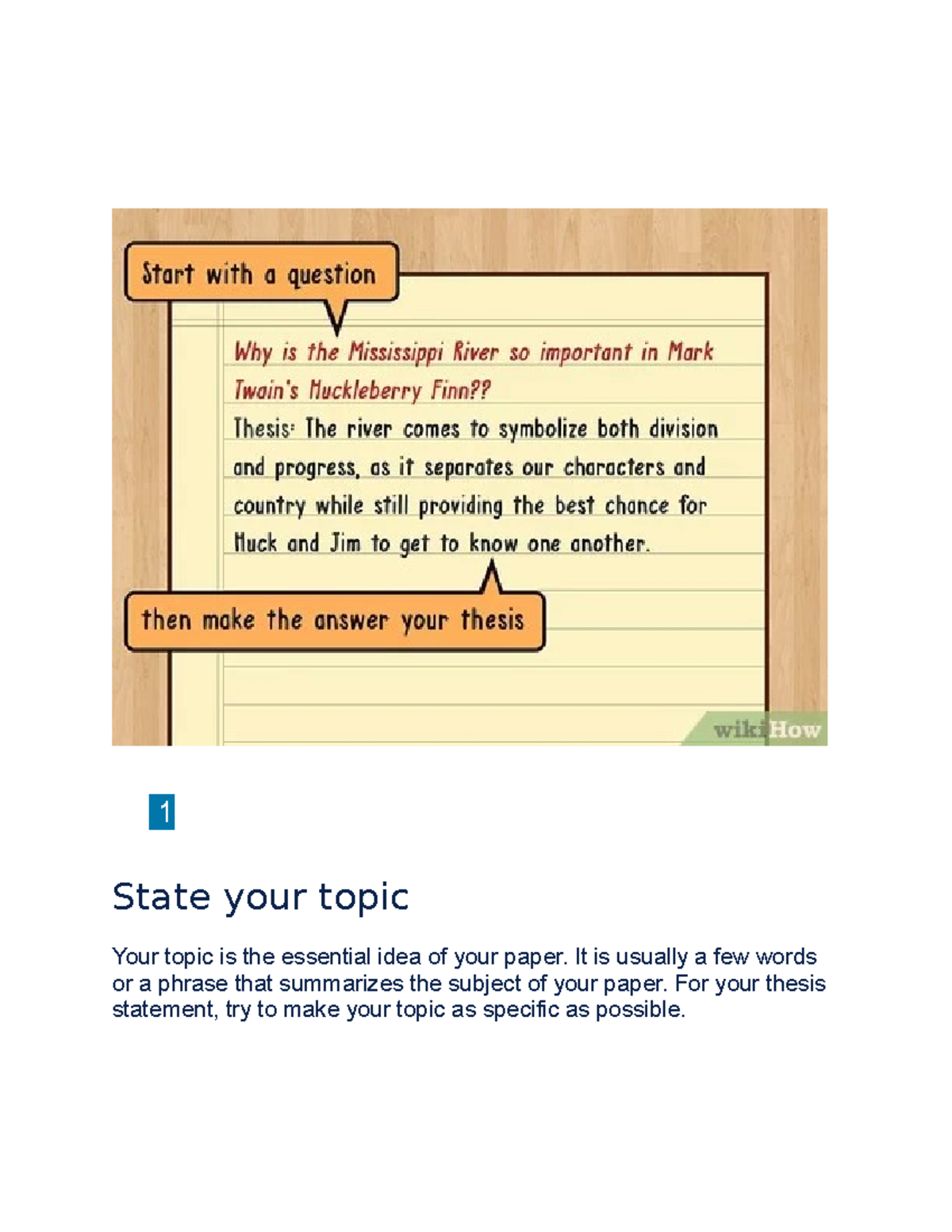 Thesis making - YES - 1 State your topic Your topic is the essential ...