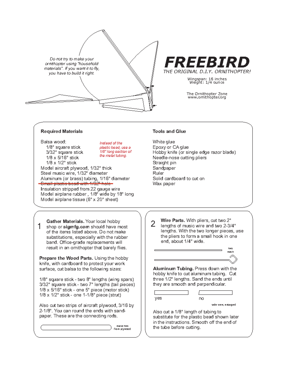 Freebird - No no no - FREEBIRD THE ORIGINAL D.I. ORNITHOPTER! Wingspan ...