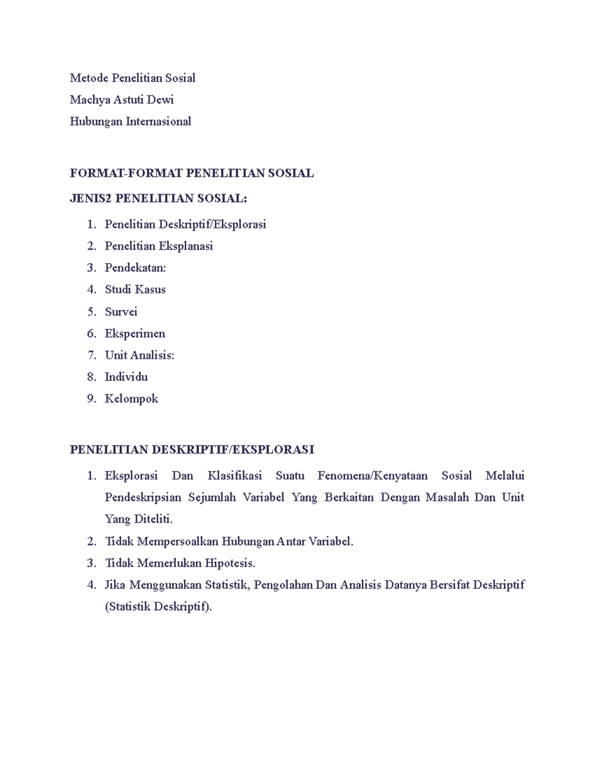 Catatan Metode Penelitian Sosial - Pertemuan II - Format format ...