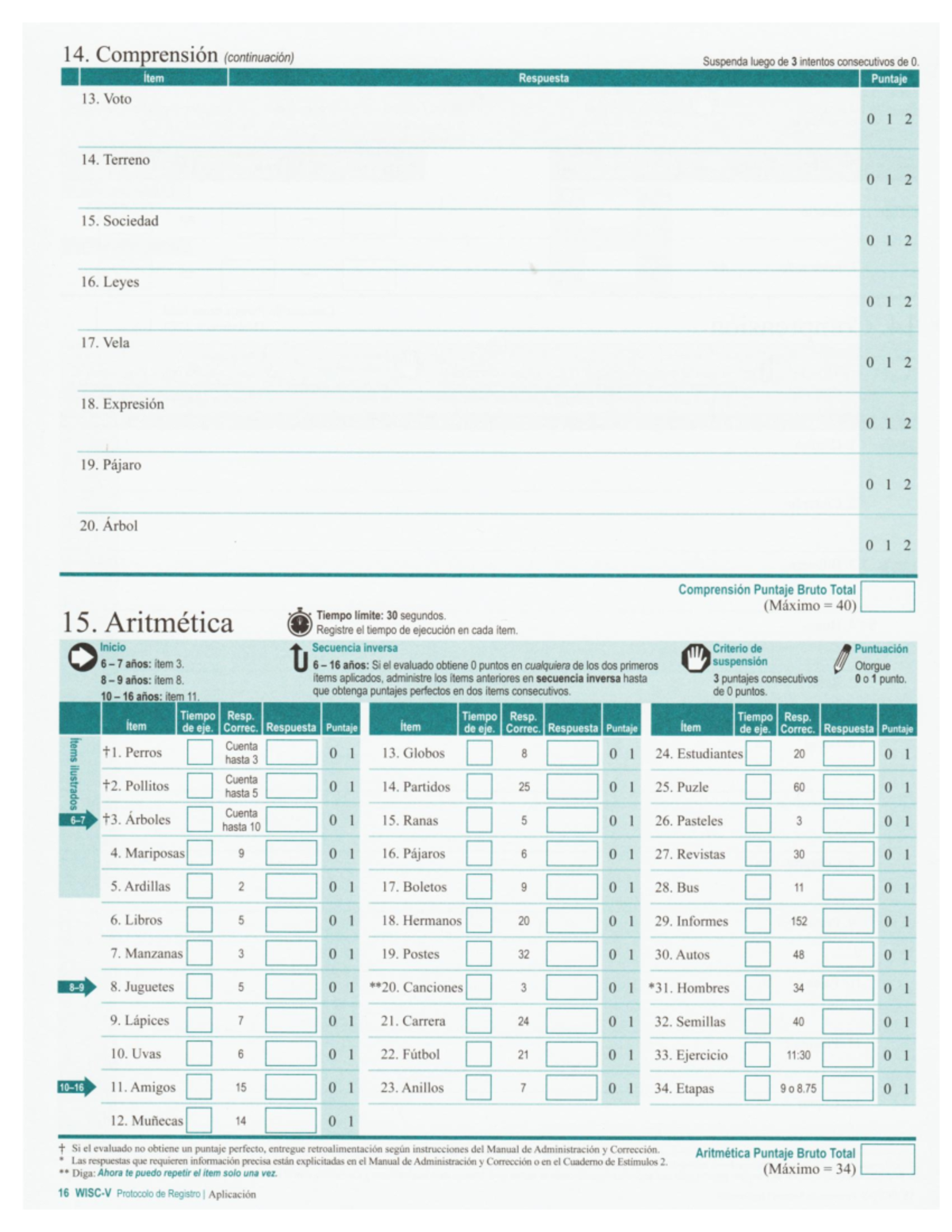 Pdfcoffee.com protocolo-wisc-v-pdf-pdf-free - Psicología del Aprendizaje - Studocu