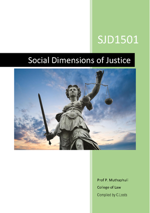 SJD1501 - Unisa - Social Dimension of Justice - Studocu