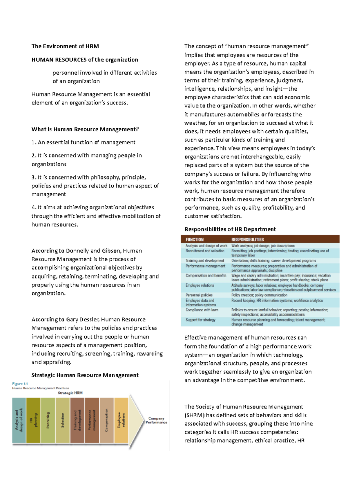 Elective 1 module 1-3 - The Environment of HRM HUMAN RESOURCES of the ...