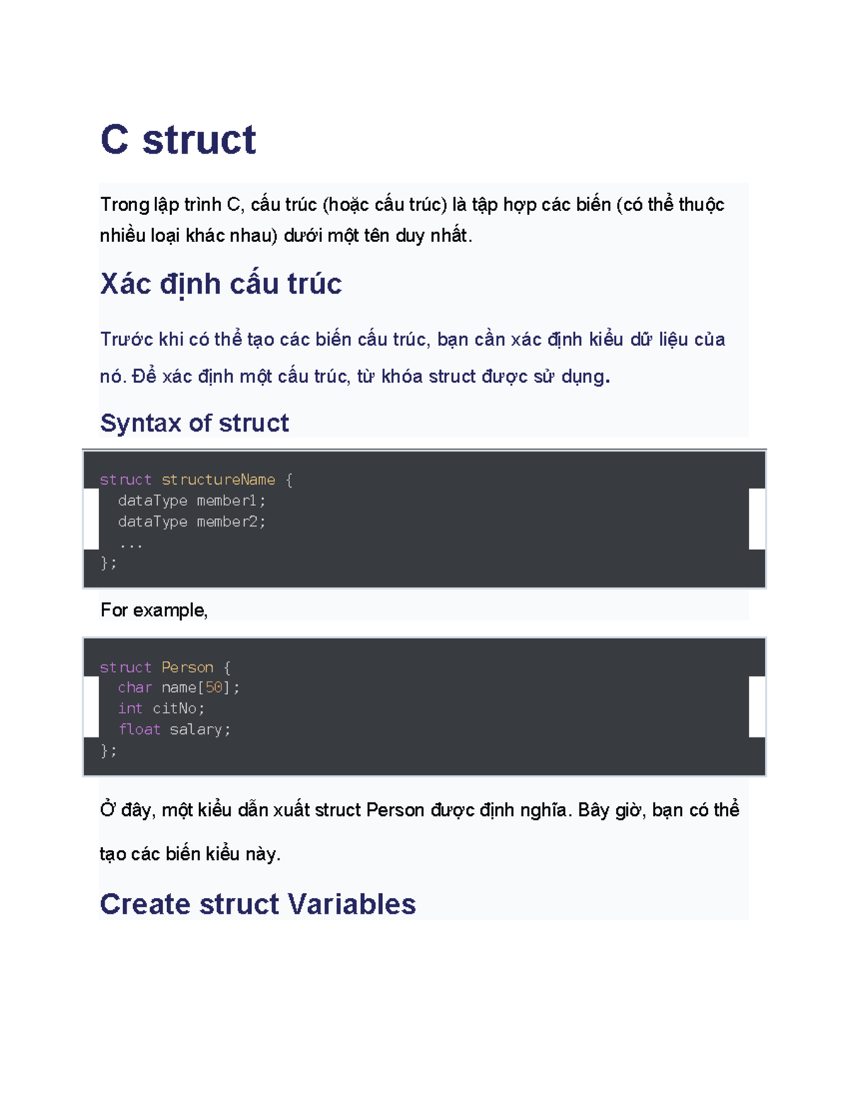 C Struct Cấu Trúc C Struct Trong Lập Trình C Cấu Trúc Hoặc Cấu