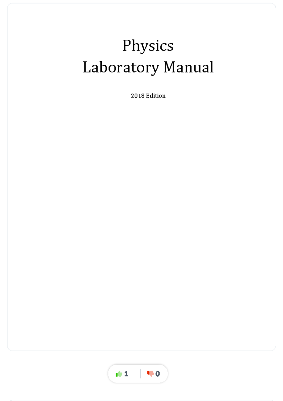 Physics for engineers laboratory manual - Physics Laboratory Manual ...