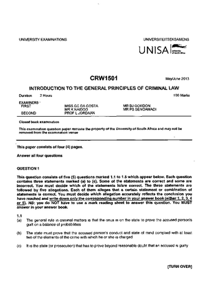 Assignment 1 CRW1501 S2 - Assignment 1 CRW NAMES: TEBOGO DENIES SEPOTA ...