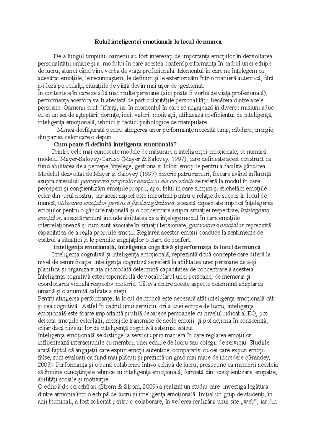 Rolul inteligentei emotionale la locul de munca - Momentul în care ne ...