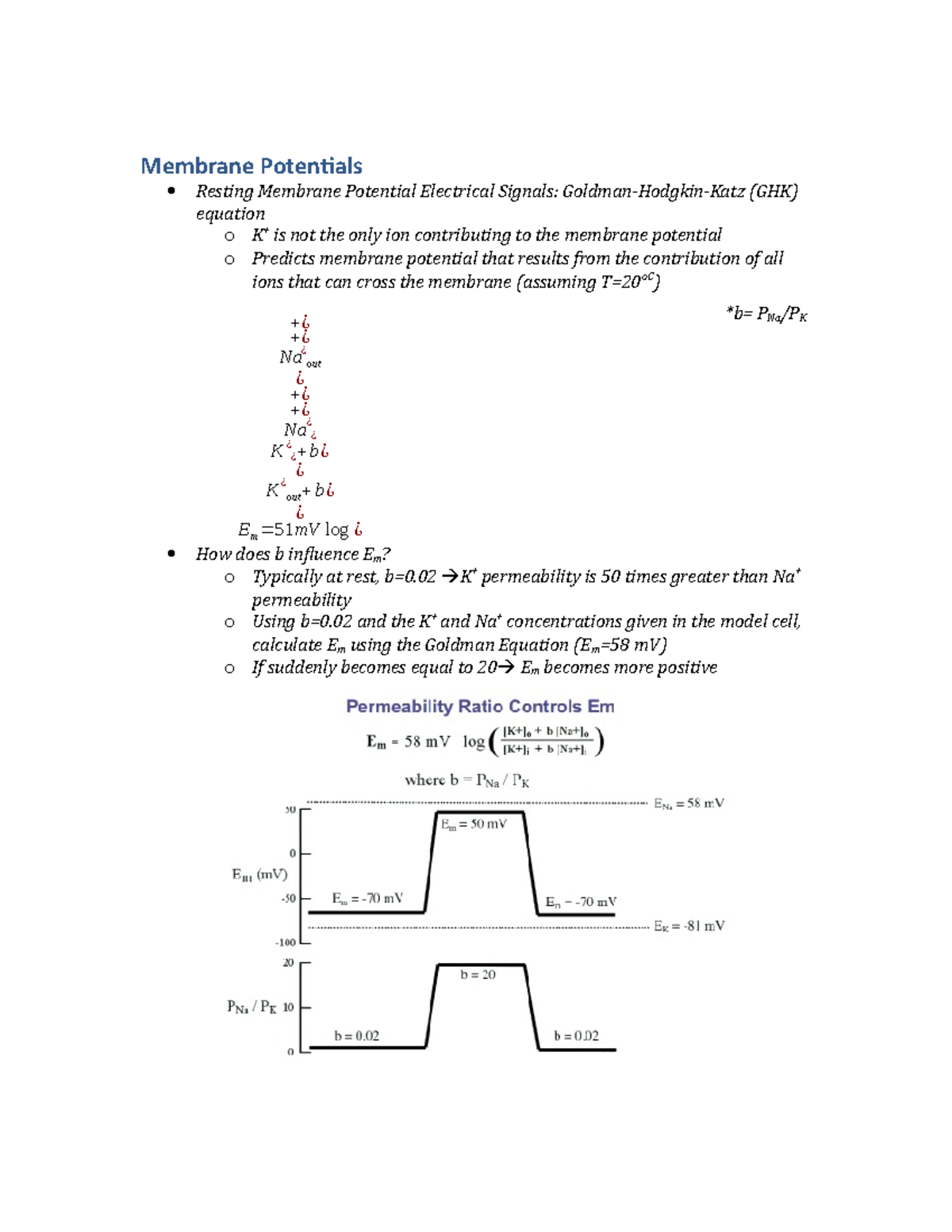 Lec 7 - Membrane potentials- action and graded - Membrane Potentials ...