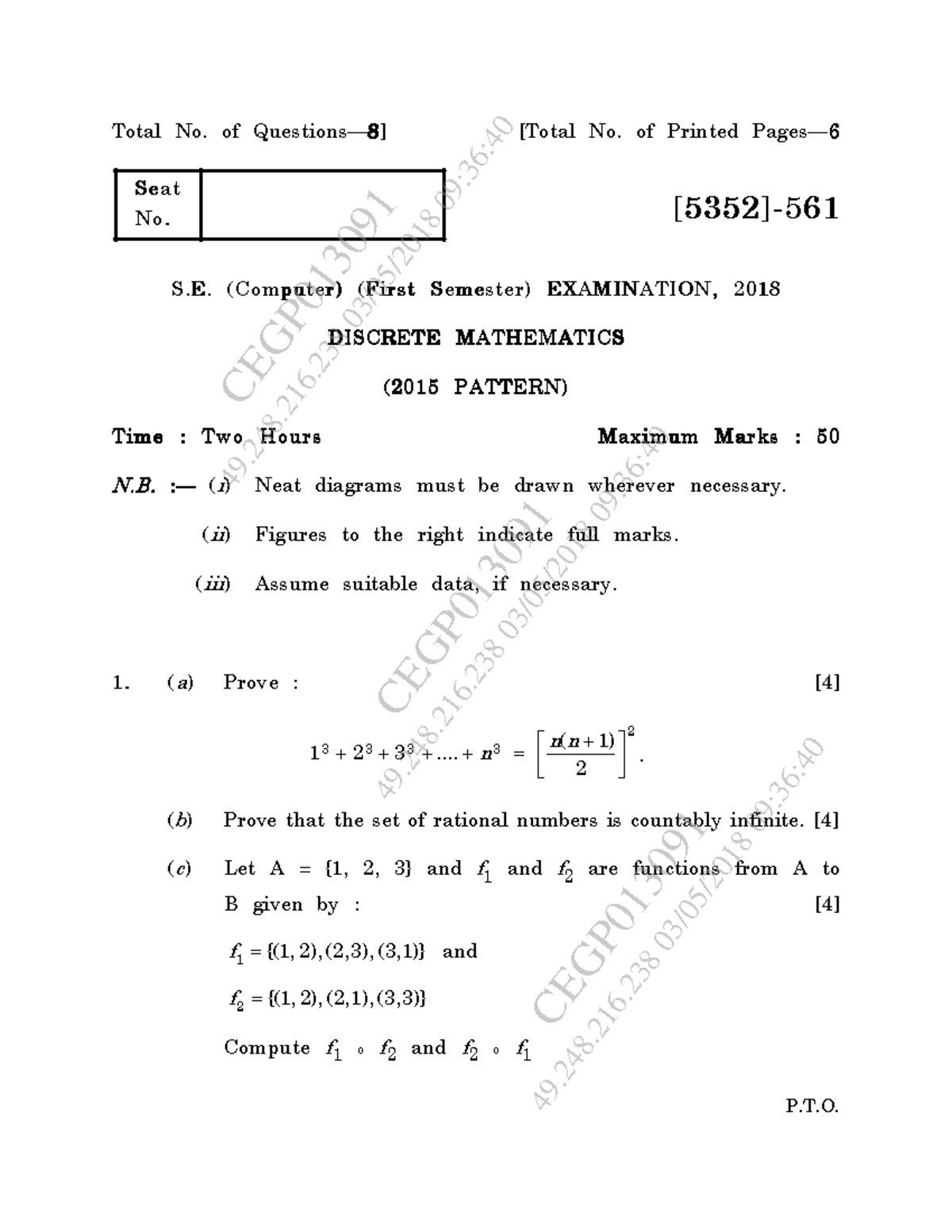 DM May Jun 2018 - DM May Jun 2018 - Total No. of Questions—8 8 8] 8 ...