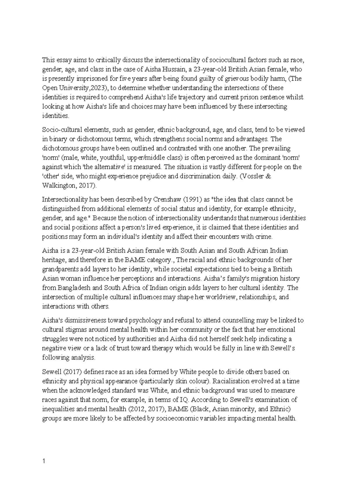 TMA 02 Final - good - This essay aims to critically discuss the ...