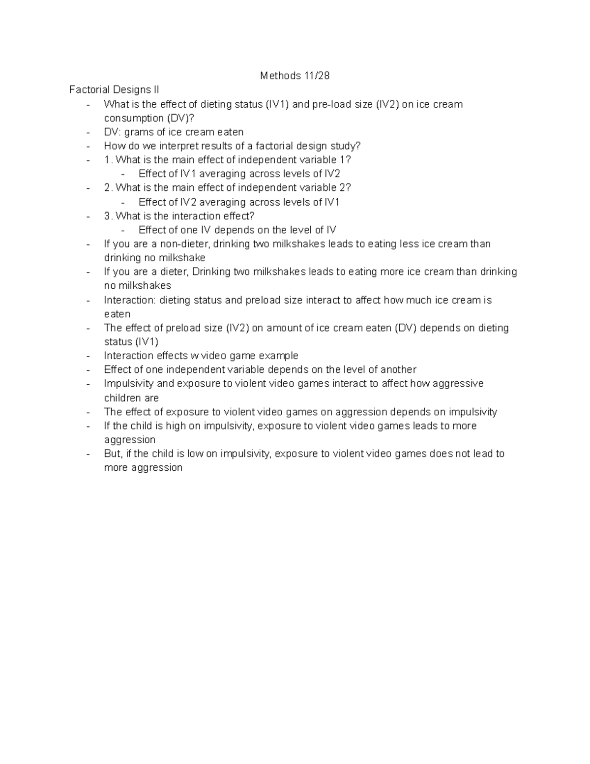 Methods 11 28 - Lecture notes for Psych 330 with Professor Best ...