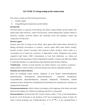 Lecture 11-ANS Drugs - LECTURE 11: Drugs acting on the autonomic ...