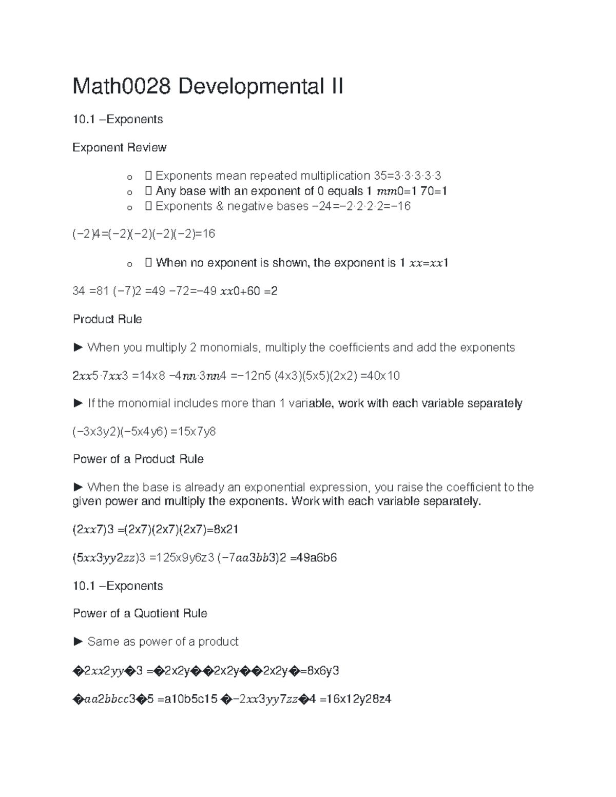 Math0028 Developmental II - Work with each variable separately. (2𝑥𝑥7)3 ...