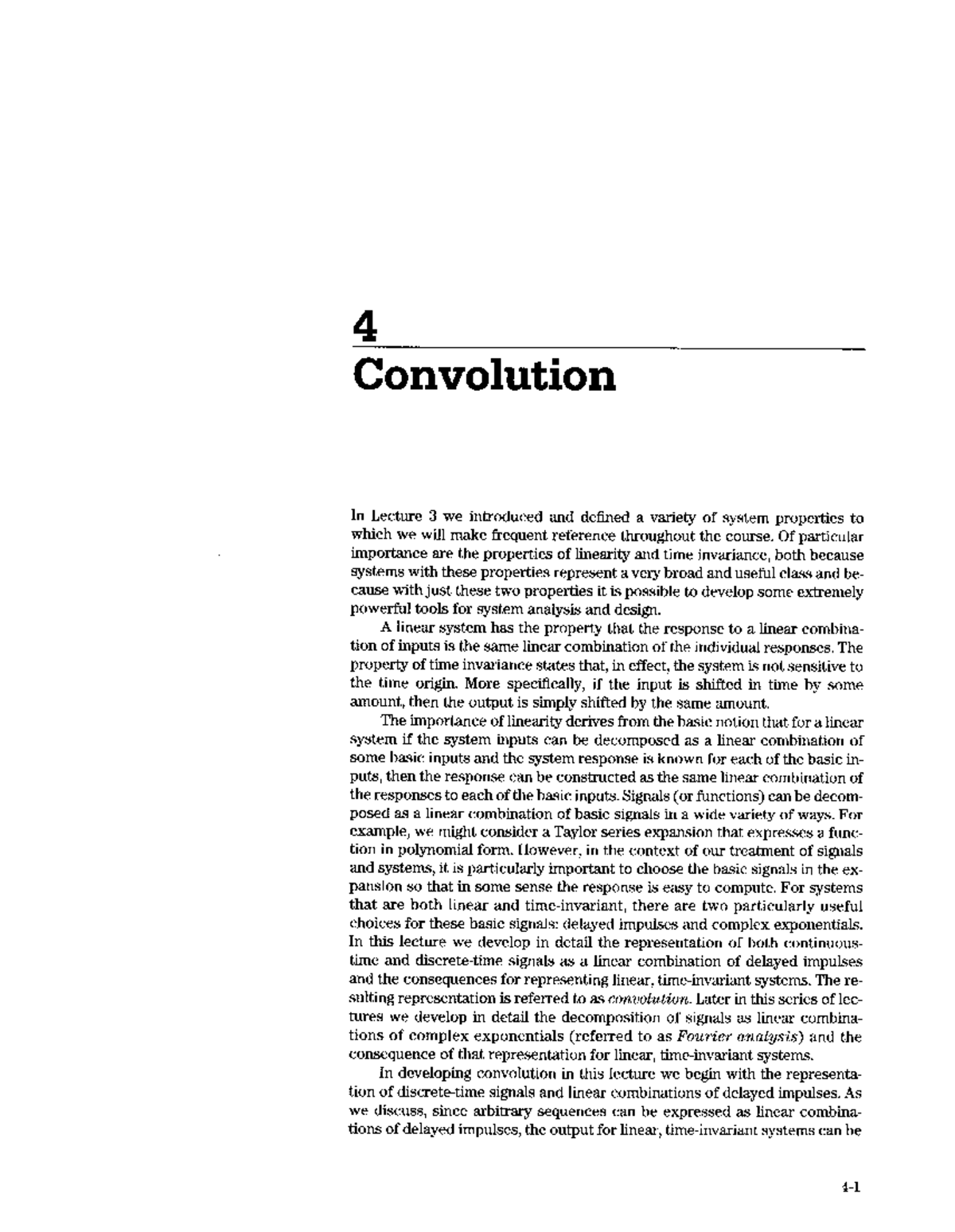 Convolution - sdafasd - 4 Convolution In Lecture 3 we introduced and ...