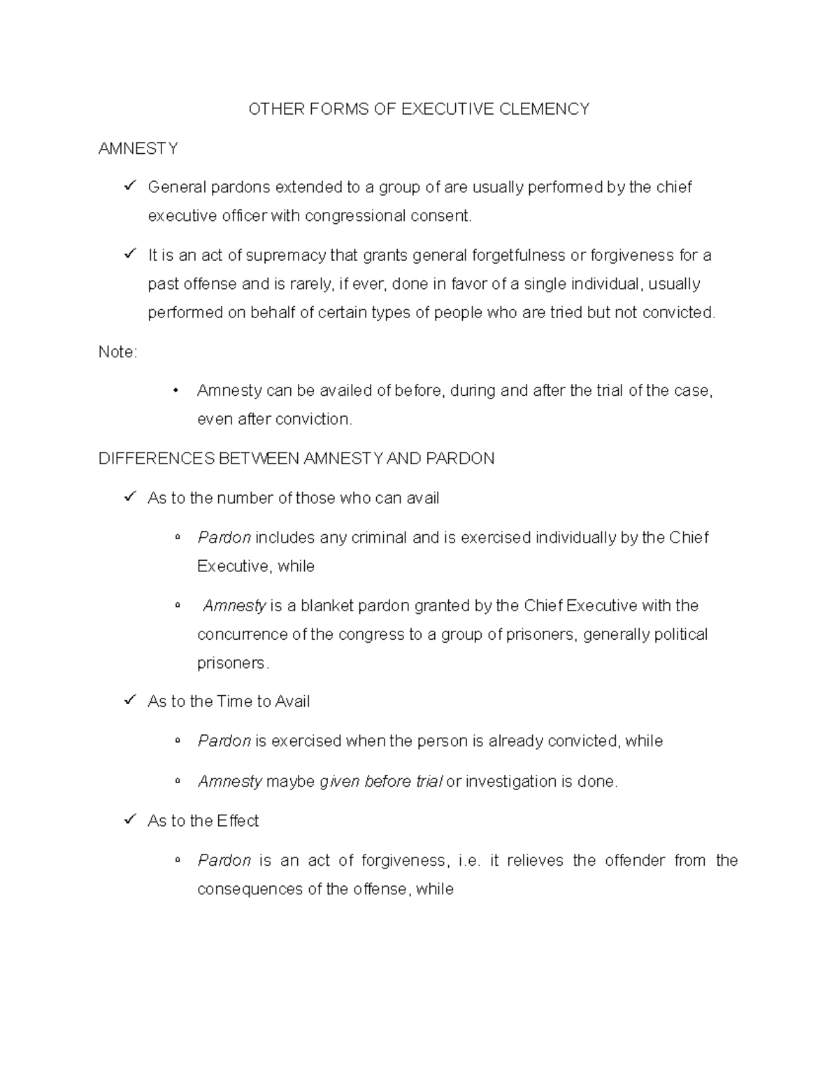 Executive Clemency - Criminology - Introduction To Criminology And ...