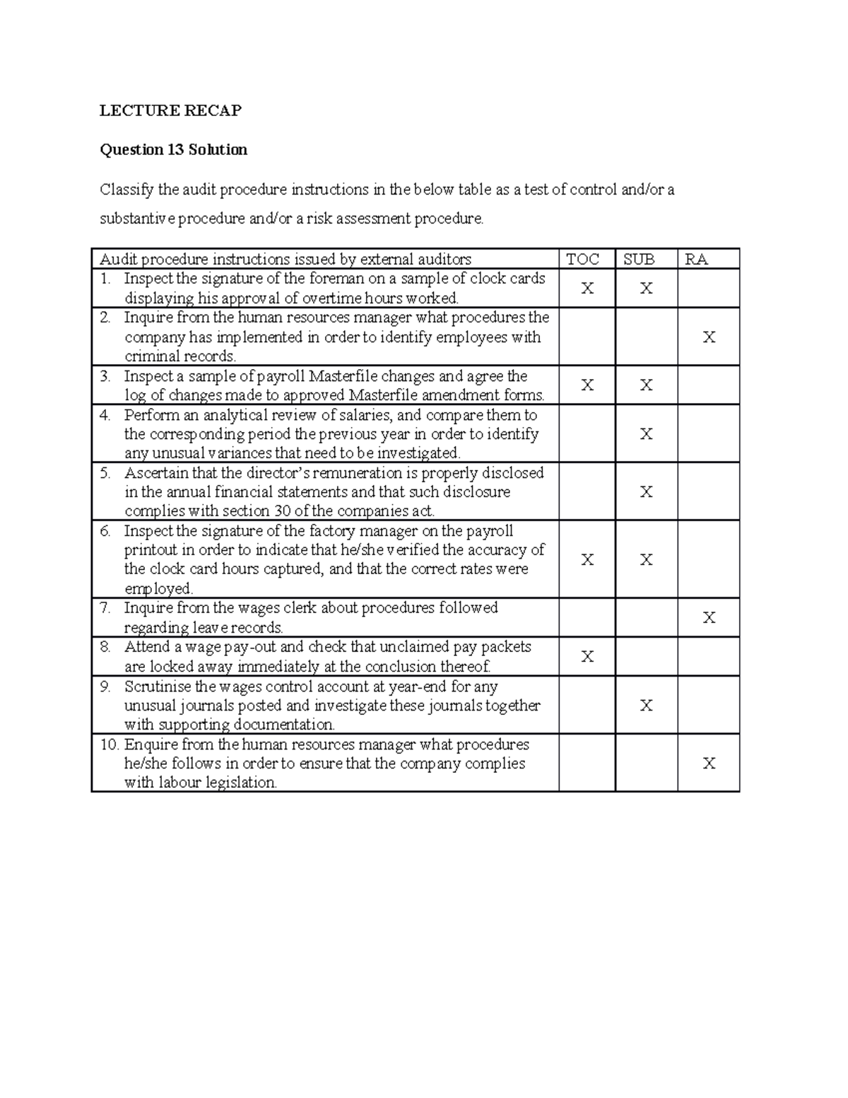 Lecture recap - Question 13 - solution - LECTURE RECAP Question 13 ...
