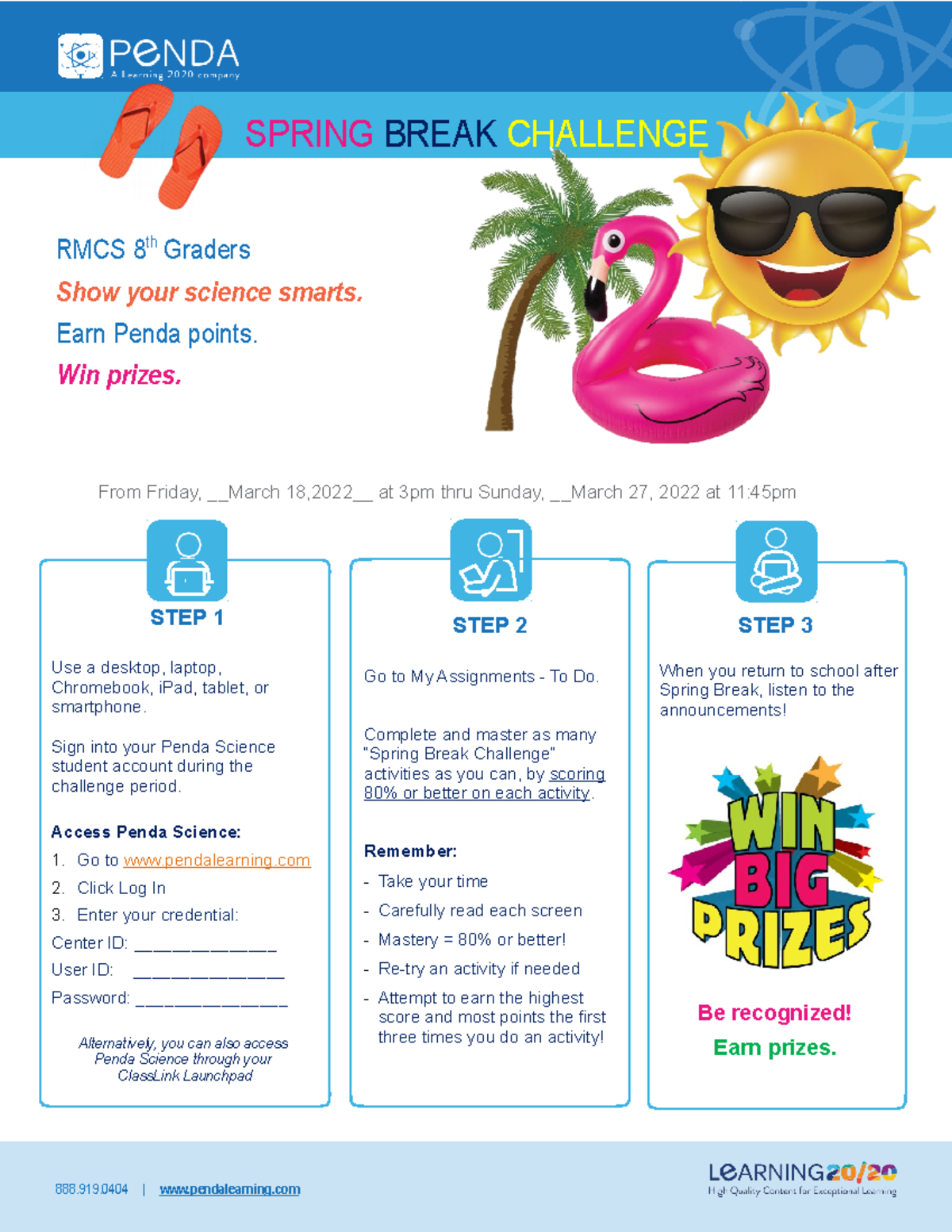 Penda Science - Spring Break Challenge 1 - RMCS 8 th Graders Show your ...