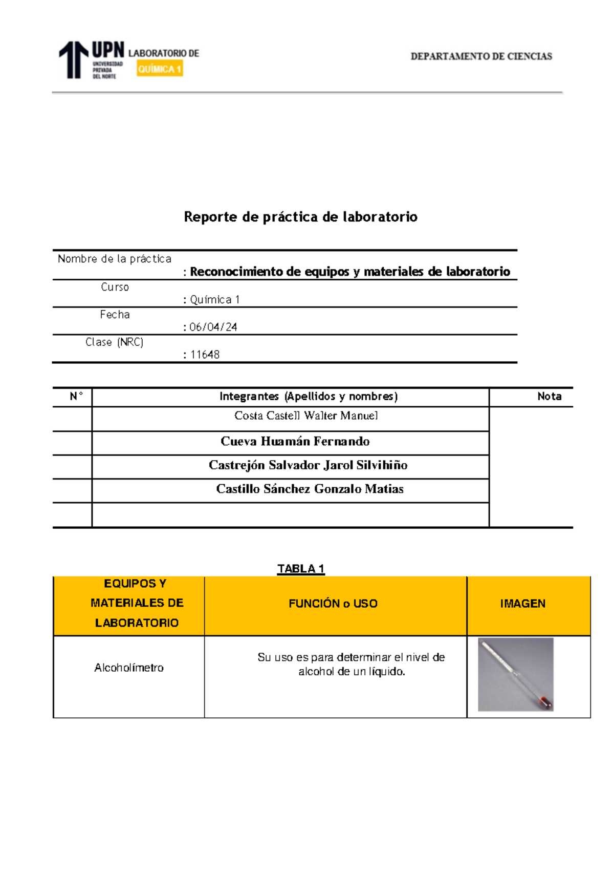 SEM 02 - Práctica 02 - Reconocimiento DE Equipos, Materiales DE ...