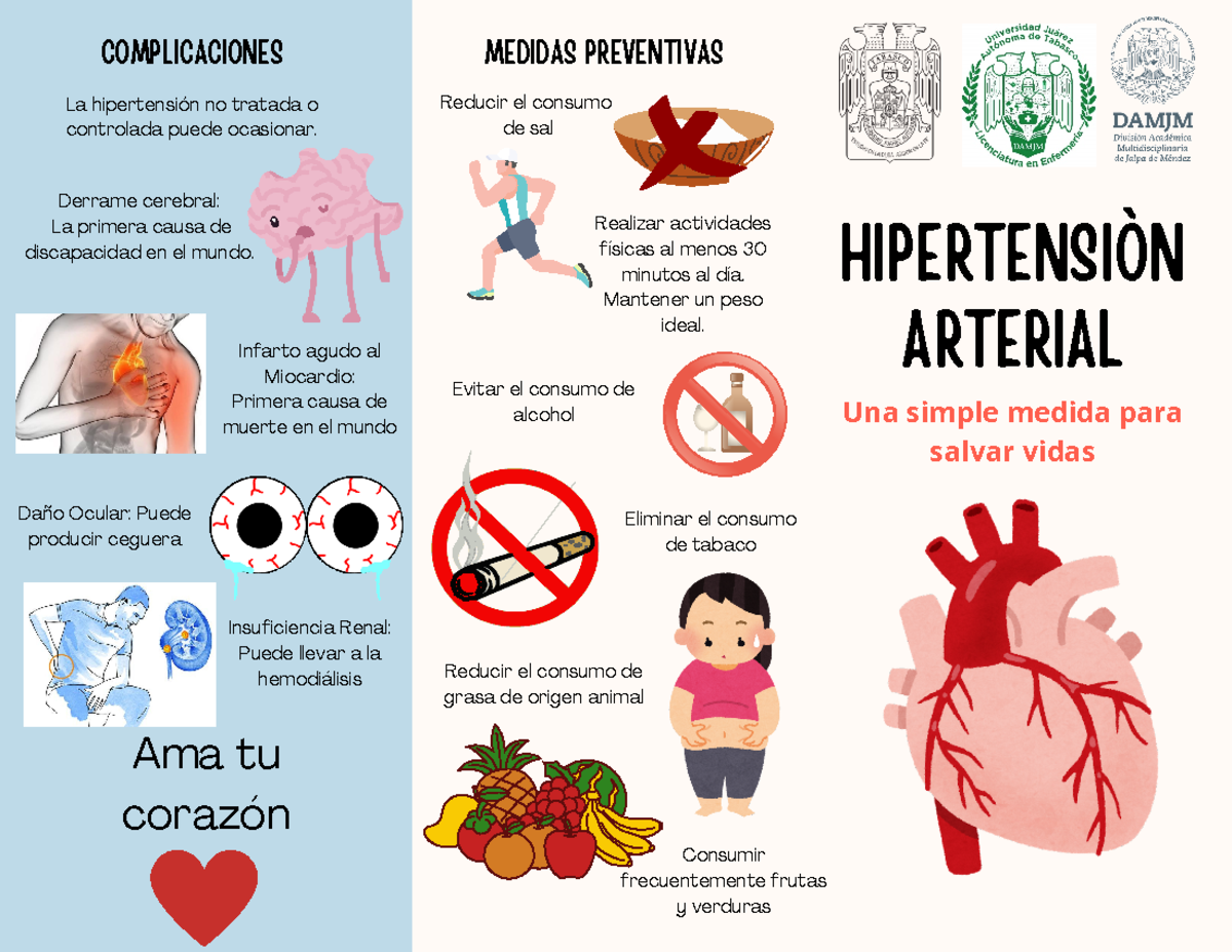 Tríptico de hipertensión - HIPERTENSIÒN ARTERIAL Una simple medida para ...